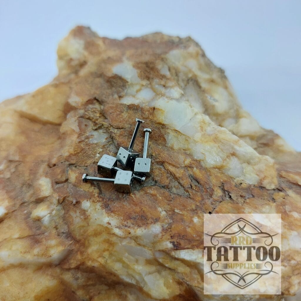 316L Tragus Steel 8mm Labret Dice 4mm - RRD Tattoo Supplies