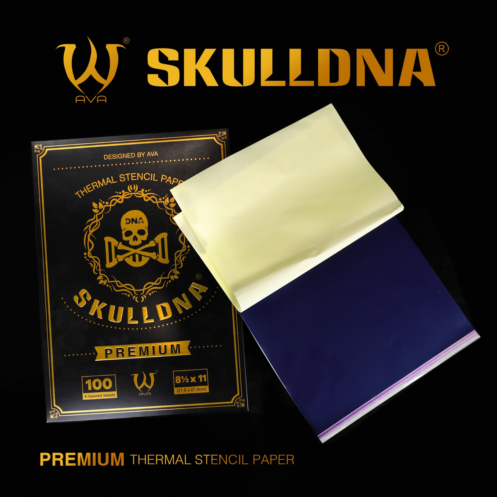 SKULL DNA PREMIUM THERMAL STENCIL PAPER(SOLD PER SHEET) - RRD Tattoo ...